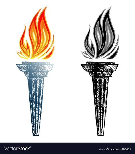 Burning Torch Royalty Free Vector Image Vectorstock