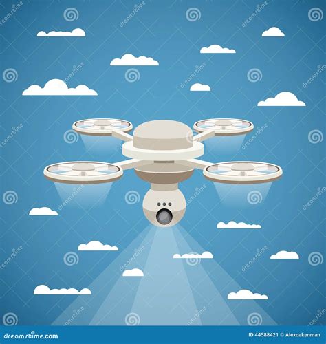 Vector Concept Of Quadcopter Air Drone With Video Cam Stock Vector Illustration Of Control