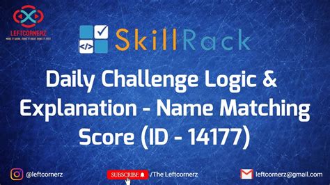 Name Matching Score 24 08 2021 Skillrack Daily Challenge Youtube