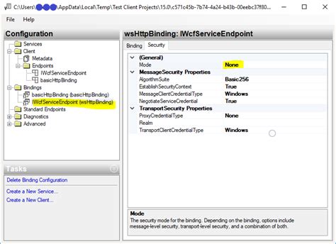 how to configure web services in load balancer with wcf test client