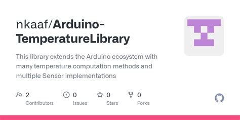 GitHub Nkaaf Arduino TemperatureLibrary This Library Extends The Arduino Ecosystem With Many
