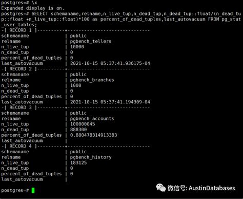 postgresql autovacuum 5 怎么监控（autovacuum 扫描表工作的百分比） 墨天轮