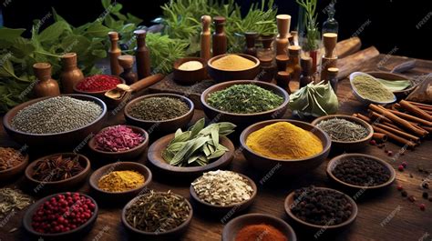 Premium Photo Photo Of A Collection Of Different Adaptogenic Herbs