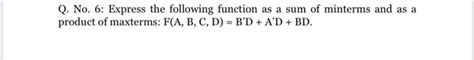 solved de no 5 implement the boolean function f xy x y