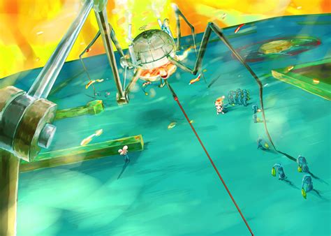 Olimar Blue Pikmin And Man At Legs Pikmin And 1 More Drawn By