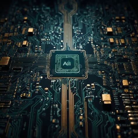 A Close Up Of A Computer Chip With The Letters Ai On It Stock Image