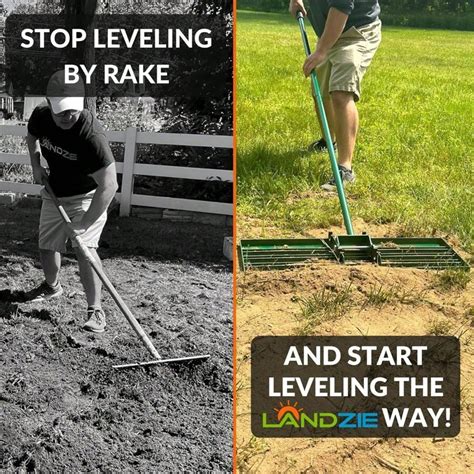 Lawn Leveling Rake 36 Inch Steel Handle Lawn Leveler Yard Leveling