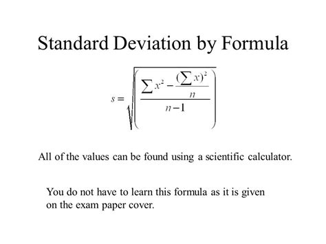 Standard Deviation Formula Example
