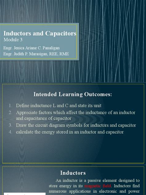Module 5 Part1 Inductor And Capacitor Pdf Capacitor Inductor