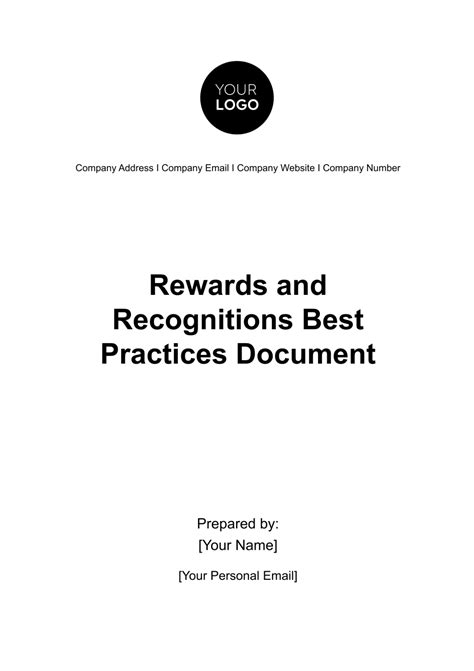 Rewards And Recognition Best Practices Document Hr Template Edit