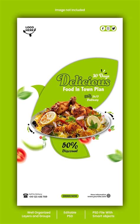 Premium Psd Psd Special Chicken Biriyani Social Media Food Story Template