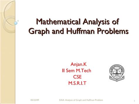 mathematical analysis of graph and huff amn coding ppt