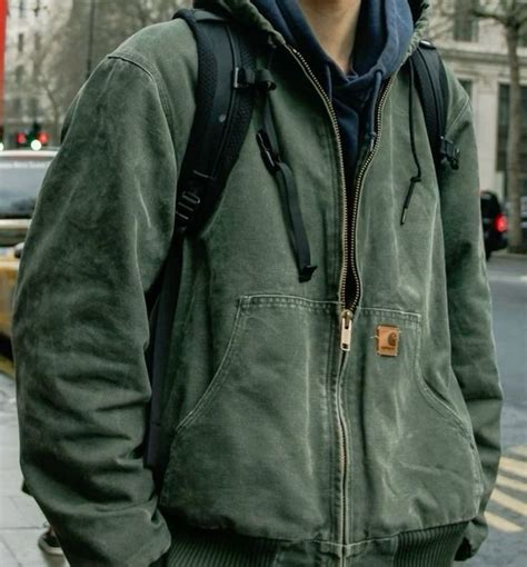 Green Carhartt Jacket Streetwear Men Outfits Cool Outfits For Men