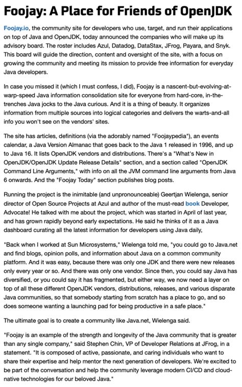 Foojay A Place For Friends Of Openjdk