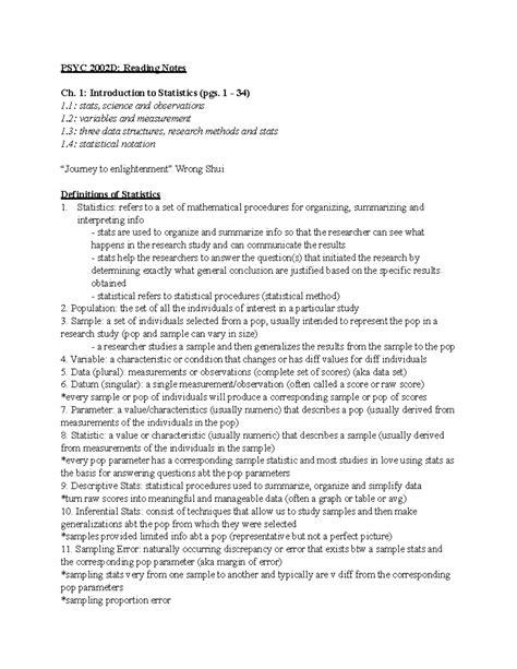 psyc 2002 d reading notes chapters 1 to 8 psyc 2002d reading notes ch 1 introduction to