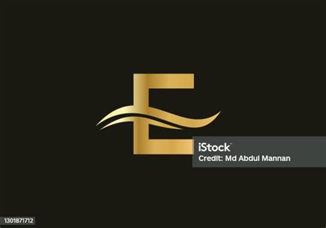 전자 문자 로고 벡터 E 로고 럭셔리 회사 브랜딩을 위한 아름다운 로고타입 디자인 골드의 우아한 아이덴티티 디자인 알파벳 E에
