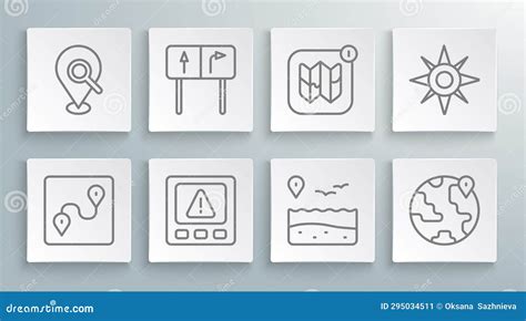 Set Line Route Location Road Traffic Sign Gps Device Error Location With Beach The Globe