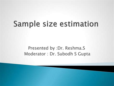 PPT Sample Size Estimation PowerPoint Presentation Free Download ID 1577760