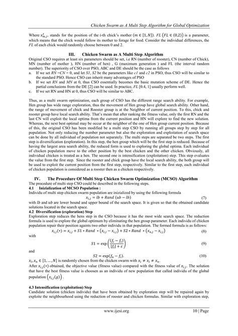 Chicken Swarm As A Multi Step Algorithm For Global Optimization Pdf