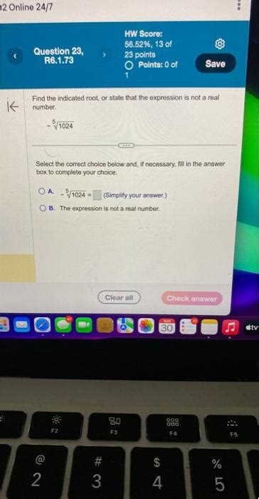 Solved Find The Indicated Root Or State That The Expression Chegg