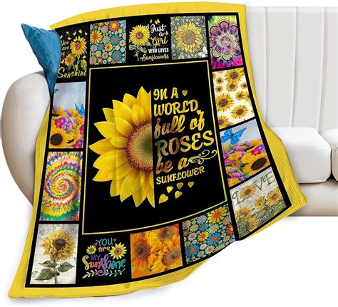 Sunflower Blanket Soft Cozy Sunflower Throw Blankets Warm Fleece Plush