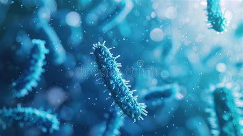 The Blue Bacteria Pathogens Ai Generated Stock Image Image Of Hazard