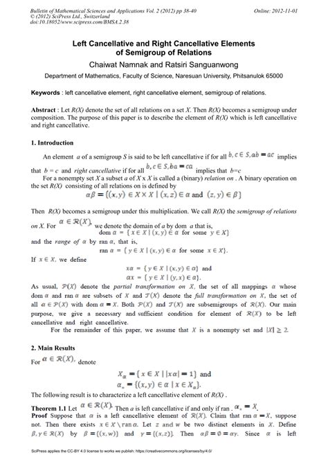 pdf left cancellative and right cancellative elements of semigroup of