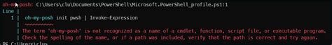 Can Not Recognize The Oh My Posh Configured In Profile Of Powershell When Open Terminal Via The