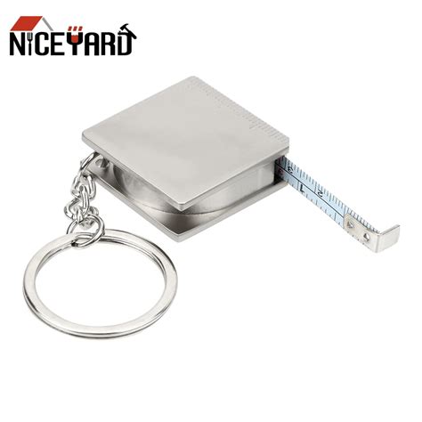 Niceyard 개폐식 줄자 스테인레스 스틸 눈금자 당겨 눈금자 키 체인 키 링 측정 도구 열쇠 고리줄자 Aliexpress