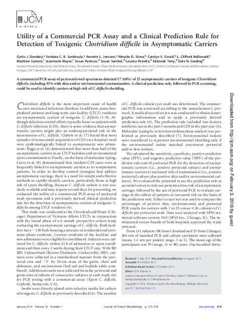 Pdf Evaluation Of A Commercial Real Time Polymerase Chain Reaction Assay For Detection Of