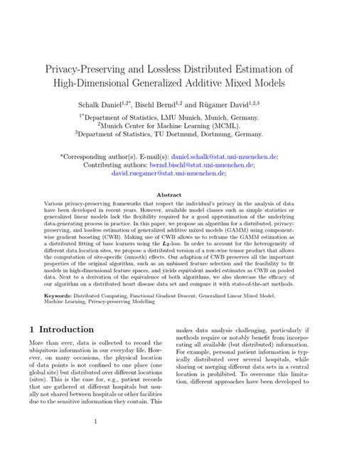 privacy preserving and lossless distributed estimation of high