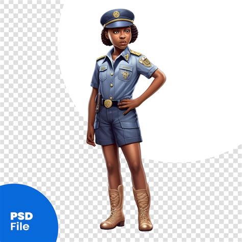 Premium Psd Sexy Police Woman Isolated On White Background3d