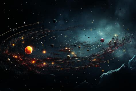 Premium Photo Cosmic Planets Alignment Laptop Wallpaper