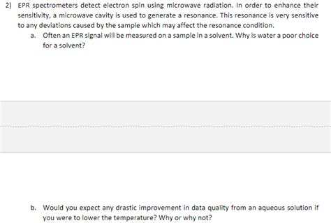 Solved Epr Spectrometers Detect Electron Spin Using Chegg Com