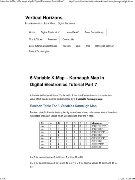 6 Variable K Map Guide Pdf Applied Mathematics Mathematical Logic