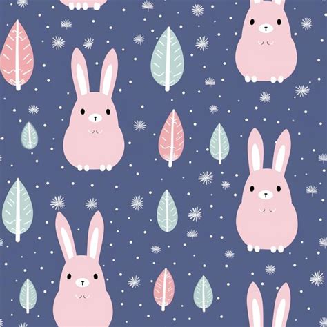 Premium Ai Image Cute Bunnies In Seamless Pattern