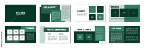 Green Rectangles Presentation Template Flat Design White Background Slides Title