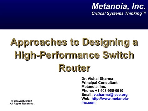 Approaches To Designing A High Performance Switch Router Ppt