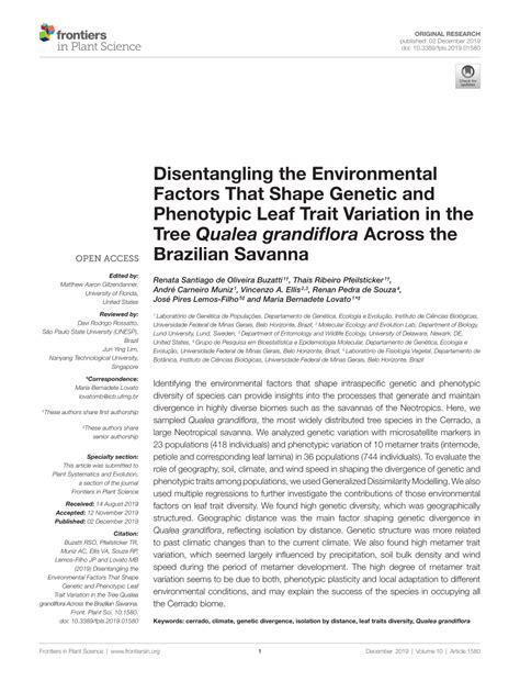 Pdf Disentangling The Environmental Factors That Shape Genetic And
