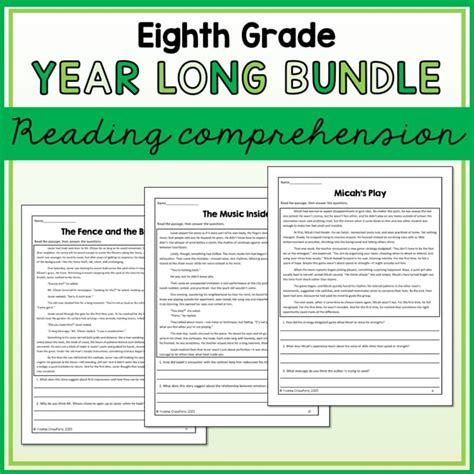 8th Grade Reading Comprehension Ela Passages And Questions Bundle 80 Off