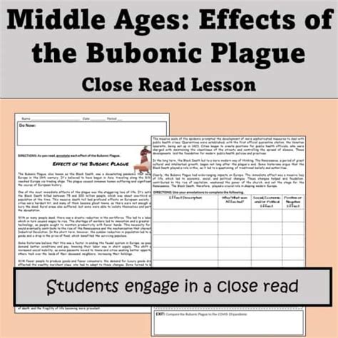 Medieval Times Effects Of The Black Death Bubonic Plague Close Read Lesson