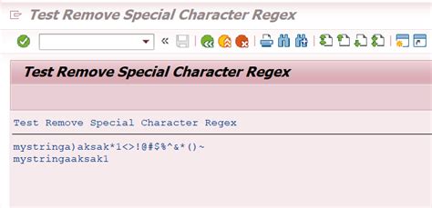 All About Programming Sap Abap Remove Special Character With Regex