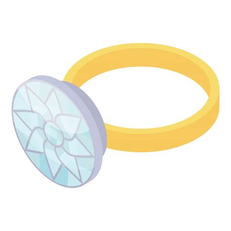 Big Stone Diamond Ring Icon Isometric Style 15384213 Vector Art At