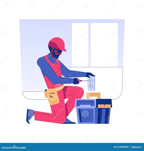 Sockets Installation Isolated Concept Vector Illustration Stock Vector Illustration Of