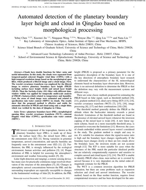 pdf automated detection of the planetary boundary layer height and