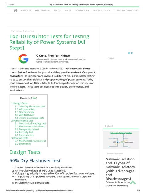 Top 10 Insulator Tests For Testing Reliability Of Power Systems All