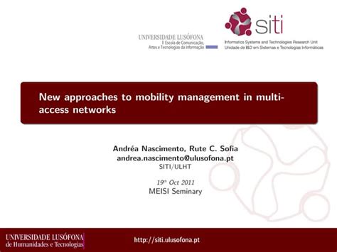 New Approaches To Mobility Management In Multi Access Networks Ppt