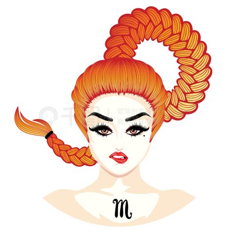 抽象日历台历 抽象幻想天蝎座女孩，黄道十二宫头像设计。 矢量图免费下载 Eps格式 1000像素 编号69930516 千图网