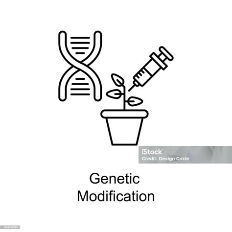 Genetic Modification Vector Outline Icon Design Illustration