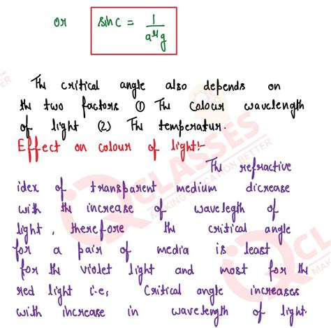 Refraction Of Light At Plane Surfaces Chapter Important Notes Class Icse